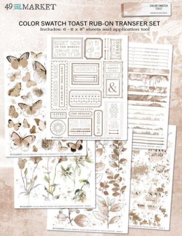 49 & Market Toast color swatch rub on transfer set – Denise Boddey Designs